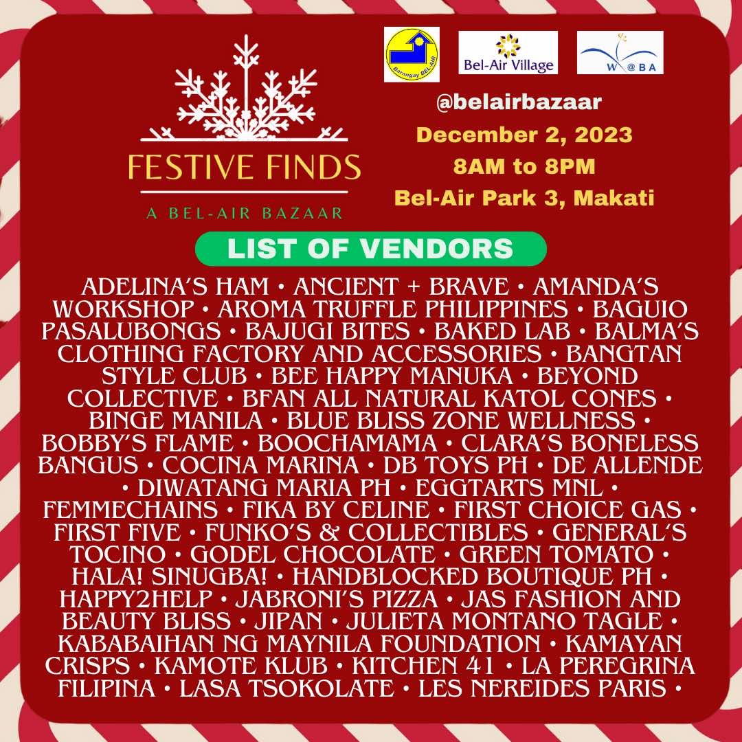 Festive Finds “A Bel-Air Bazaar” – Barangay Bel-Air