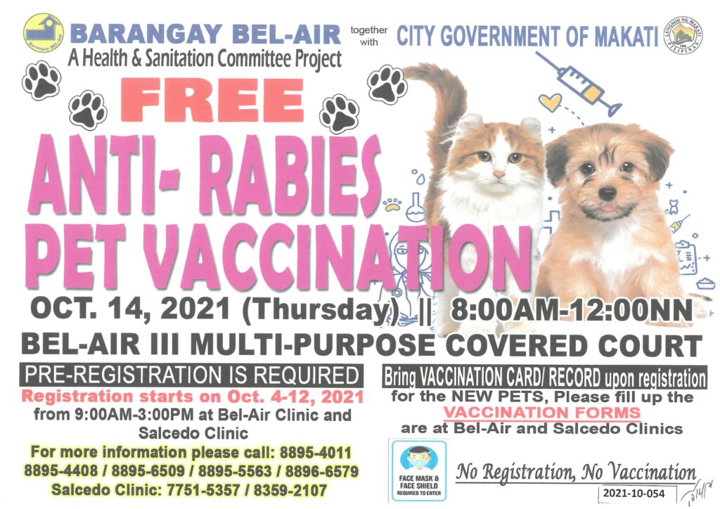 Free Anti-Rabies Pet Vaccination – Barangay Bel-Air