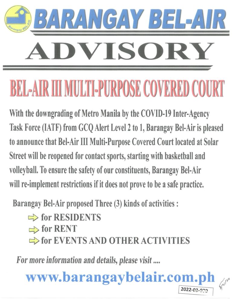 Guidelines for the Use of Bel-Air Multi-Purpose Covered Court ...