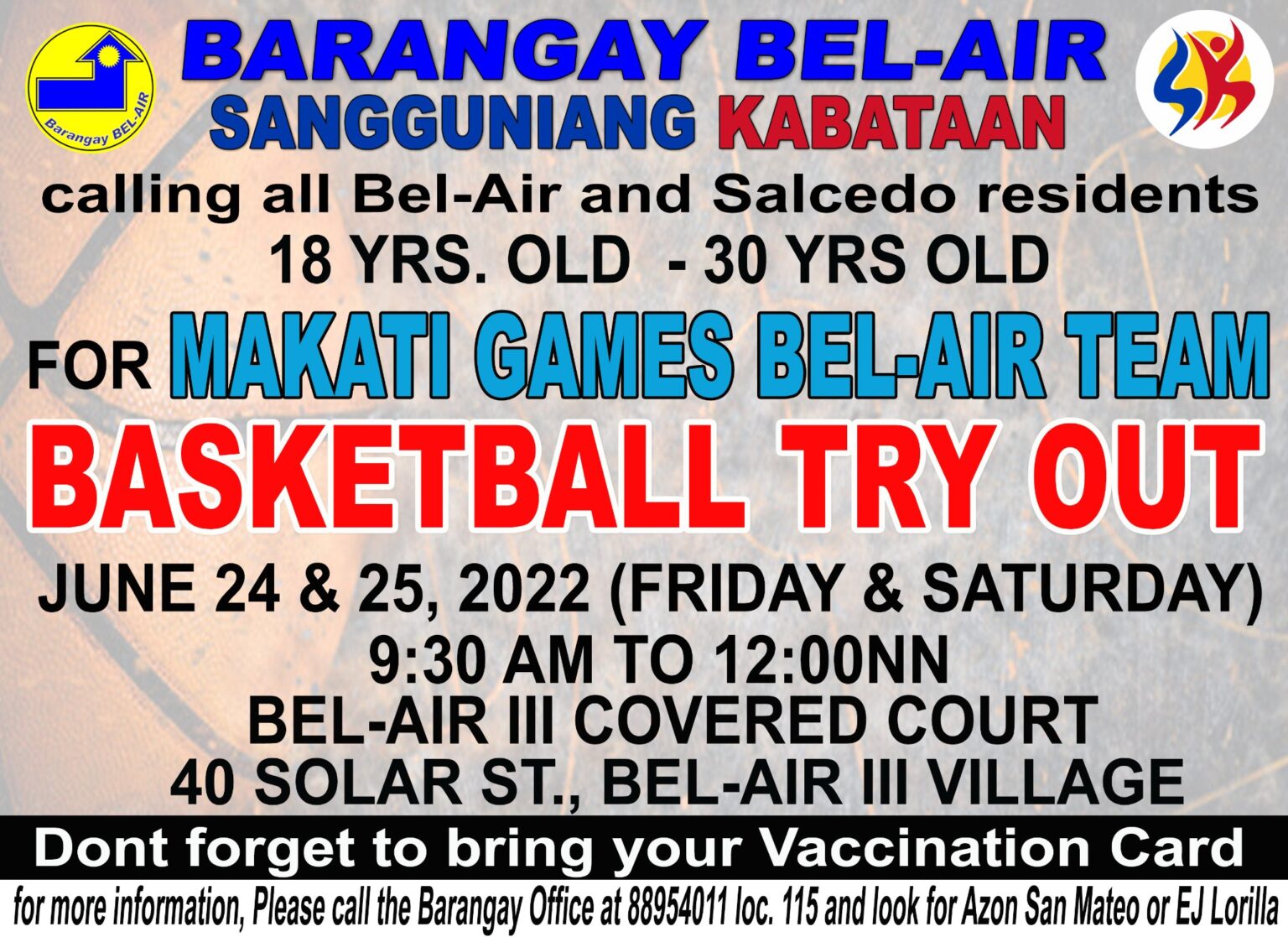 Makati Games Bel-Air Team Basketball Try Out! – Barangay Bel-Air